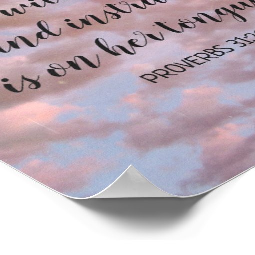 Motivational Bible Verse Pastel Clouds Photo Poster | Zazzle