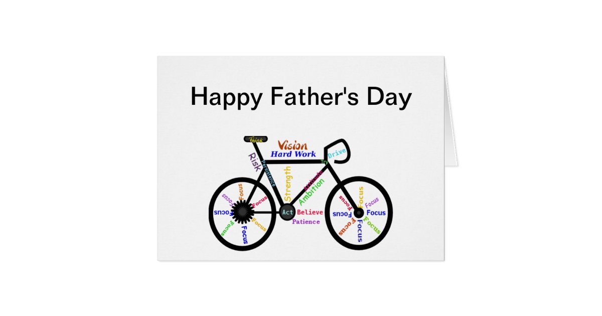 Motivational Bike, Bicycle, Cycling Father's Day Card | Zazzle.com
