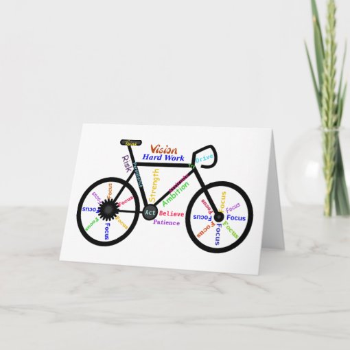 Motivational Bike, Cycle, Biking, Sport Words Card | Zazzle