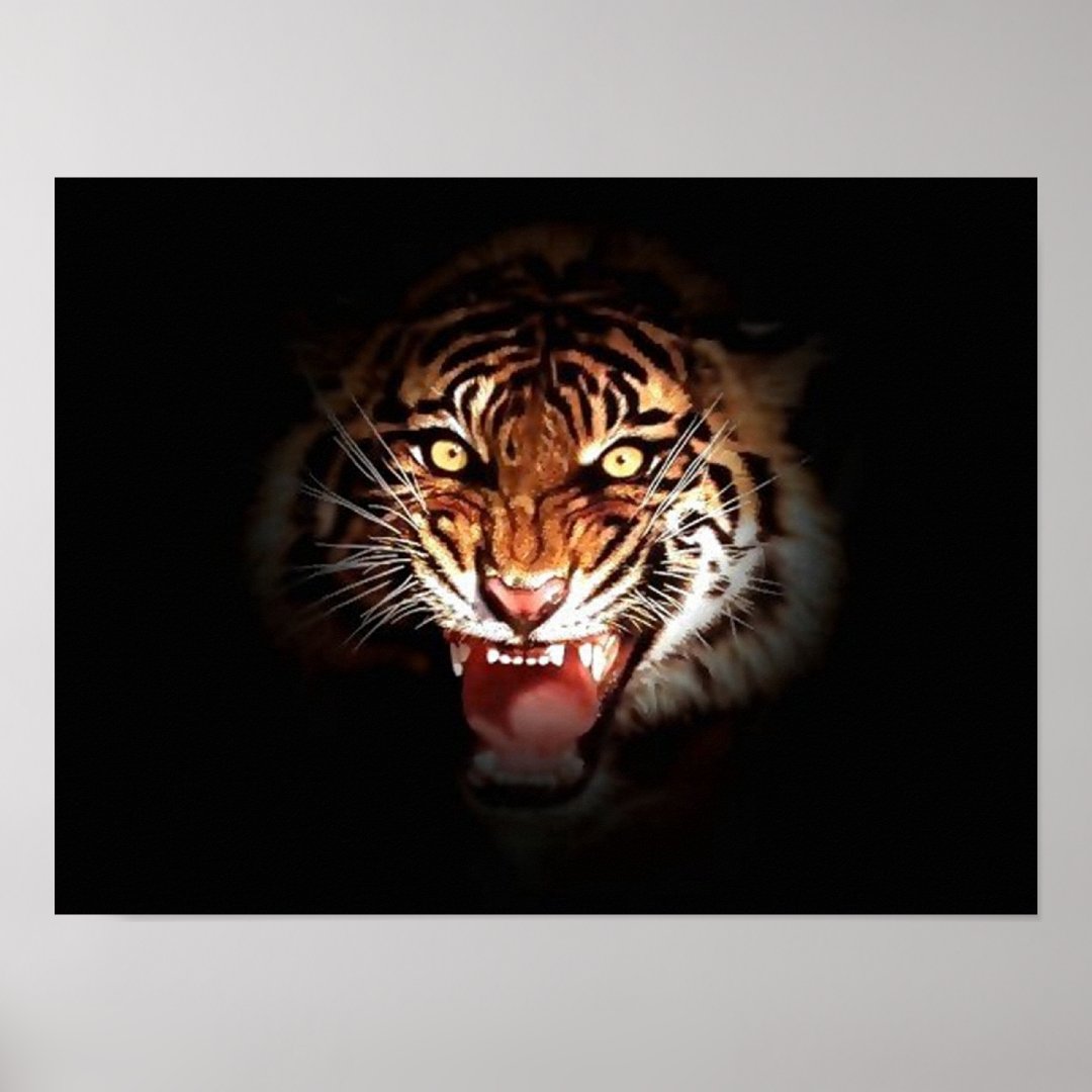 Motivational Courage Roaring Tiger Poster | Zazzle