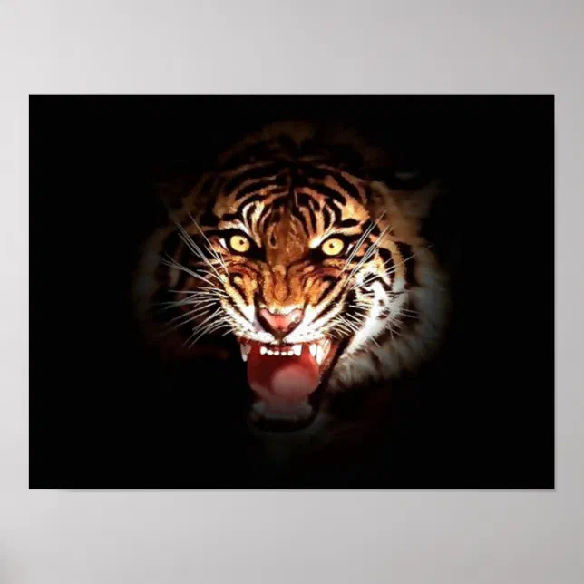 Motivational Courage Roaring Tiger Poster | Zazzle