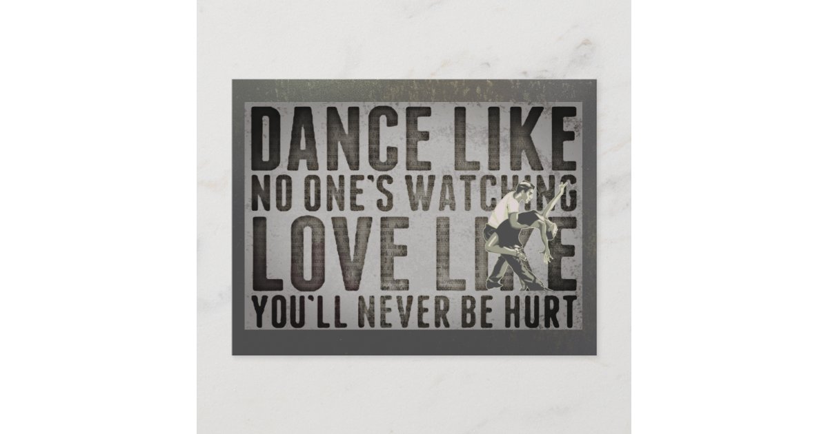 Motivational Dancing Couple Slogan Postcard | Zazzle