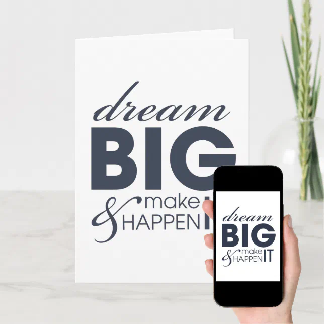Motivational Dream Work Success Card | Zazzle