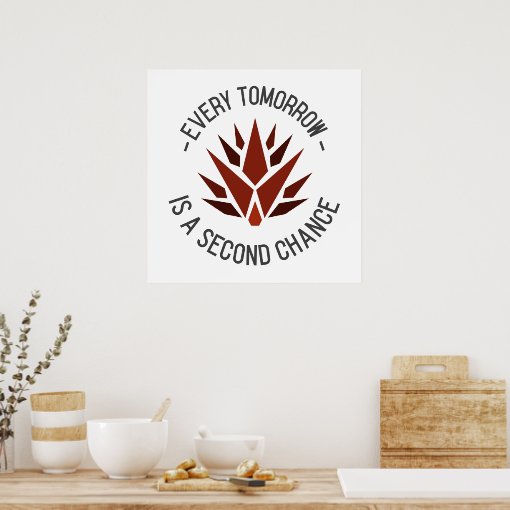 Motivational Every Tomorrow Is A Second Chance Poster | Zazzle