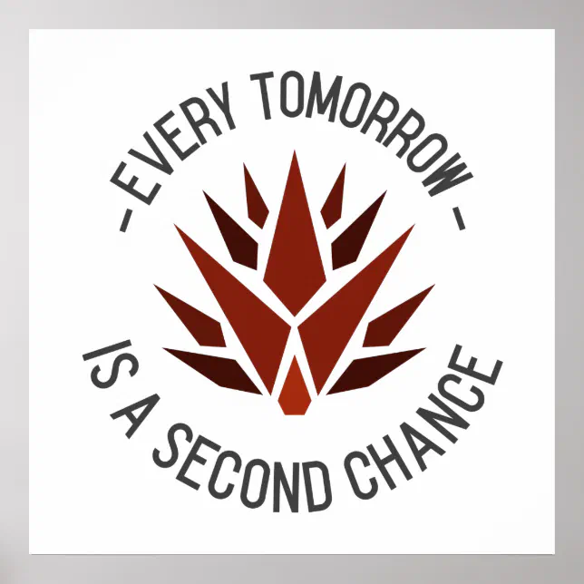 Motivational Every Tomorrow Is A Second Chance Poster | Zazzle
