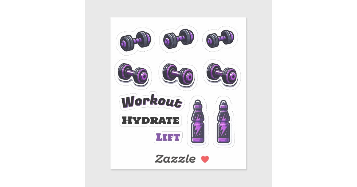 Motivational Fitness Workouts Dumbbells Sticker | Zazzle