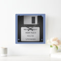 Motivational Floppy Disk Upgrade Quote Square Wall Clock | Zazzle