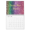Motivational Glitter Typography Beautiful 12-month Calendar | Zazzle