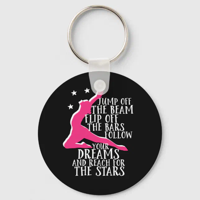 Motivational Gymnastics Quote Gymnast Athlete Keychain | Zazzle