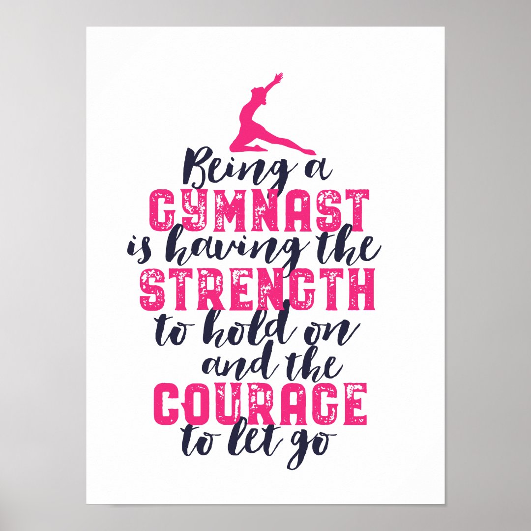 Motivational Gymnastics Quote Sports Girl Gymnast Poster | Zazzle