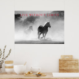 Motivational Horses Live Without Limits Poster | Zazzle