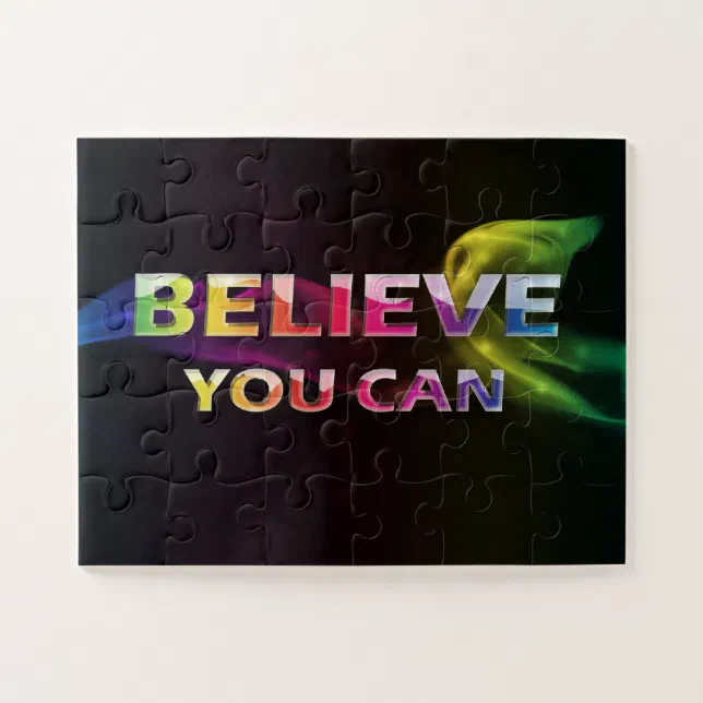 Motivational Inspirational Believe You Can Quote Jigsaw Puzzle | Zazzle