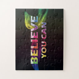 Motivational Inspirational Believe You Can Quote Jigsaw Puzzle | Zazzle