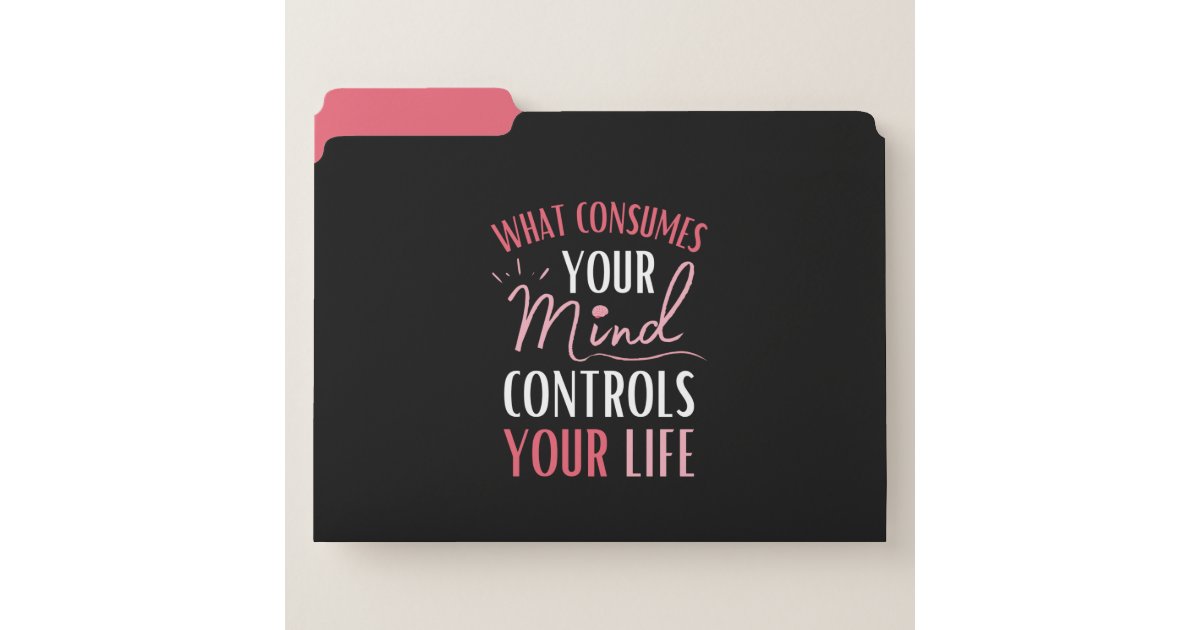 Motivational Inspirational Quote Black Pink File Folder | Zazzle