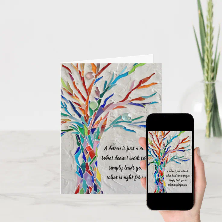 Motivational Inspirational Quote Tree Card | Zazzle