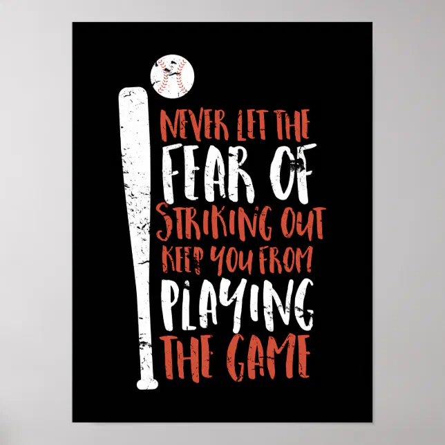 Motivational Inspirational Sports Quote Baseball Poster | Zazzle