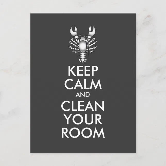 Motivational Jordan Peterson Keep Calm Clean Room Postcard | Zazzle