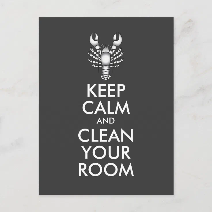 Motivational Jordan Peterson Keep Calm Clean Room Postcard | Zazzle