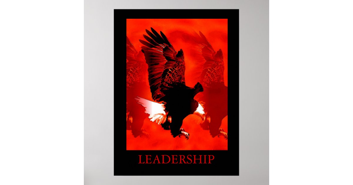 Motivational Leadership Black Red Eagle Poster | Zazzle