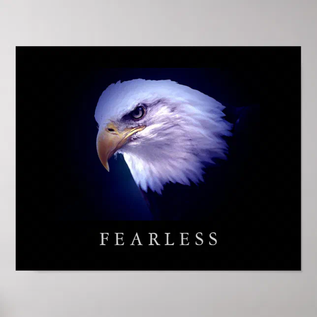 Motivational Leadership Fearless Eagle Eyes Poster | Zazzle