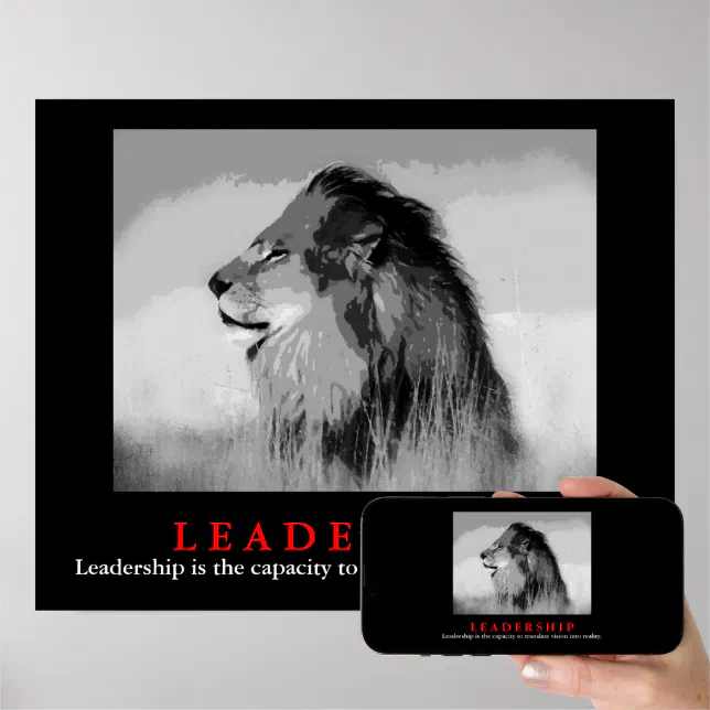 Motivational Leadership King Lion Pride Poster | Zazzle