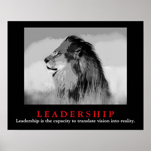 Motivational Leadership King Lion Pride Poster | Zazzle