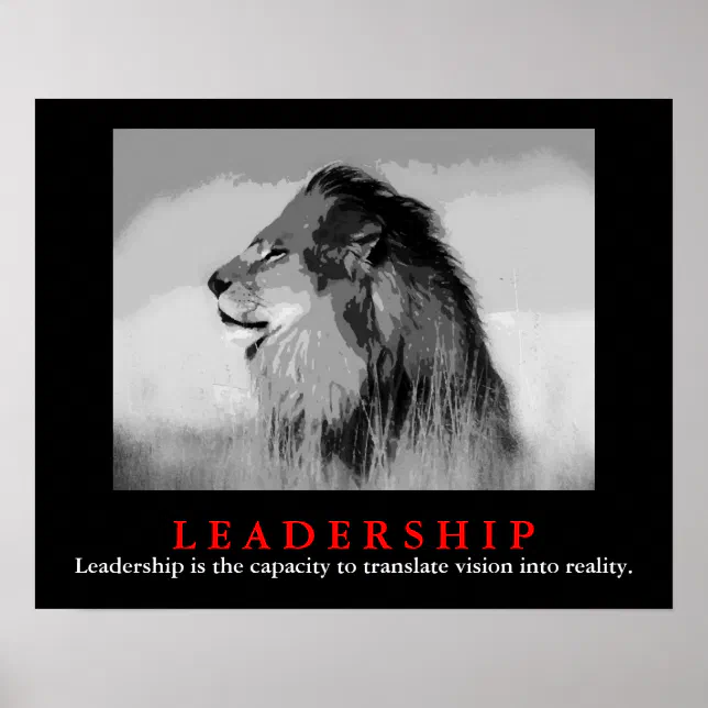 Motivational Leadership King Lion Pride Poster | Zazzle