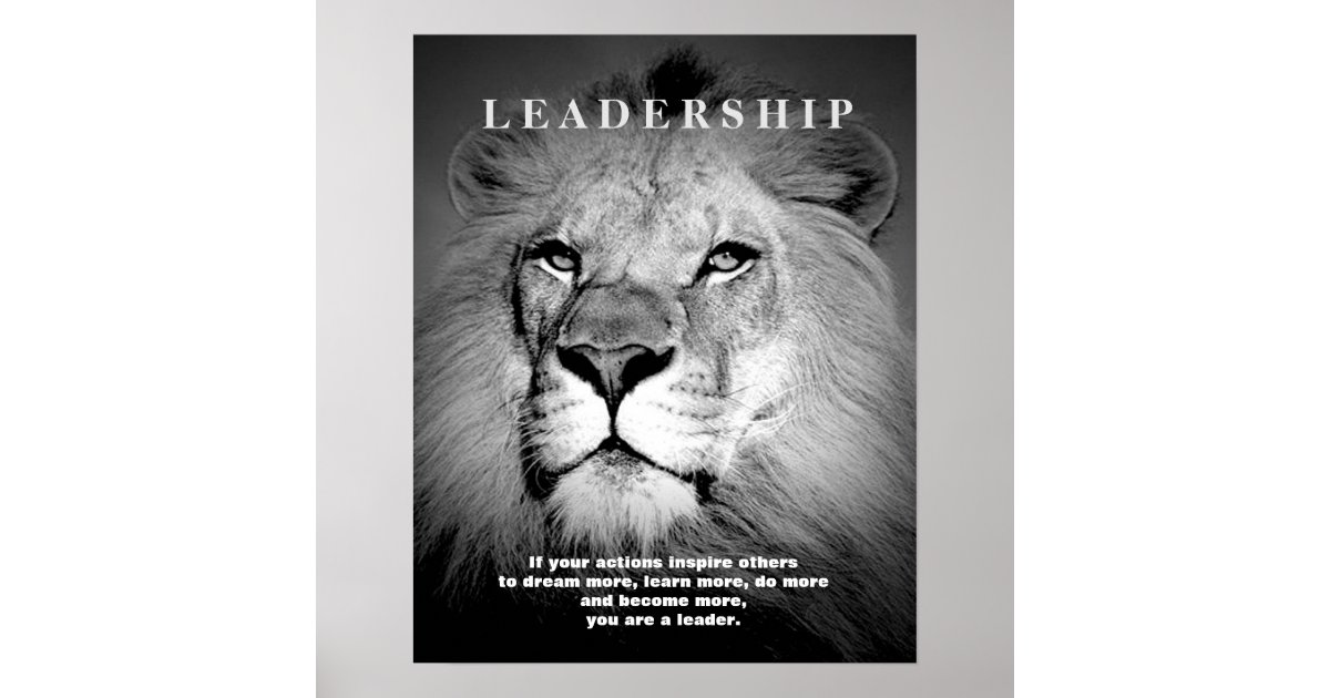 Motivational Leadership Lion Poster | Zazzle