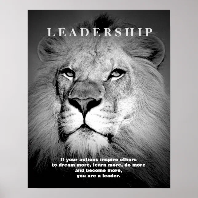 Motivational Leadership Lion Poster | Zazzle