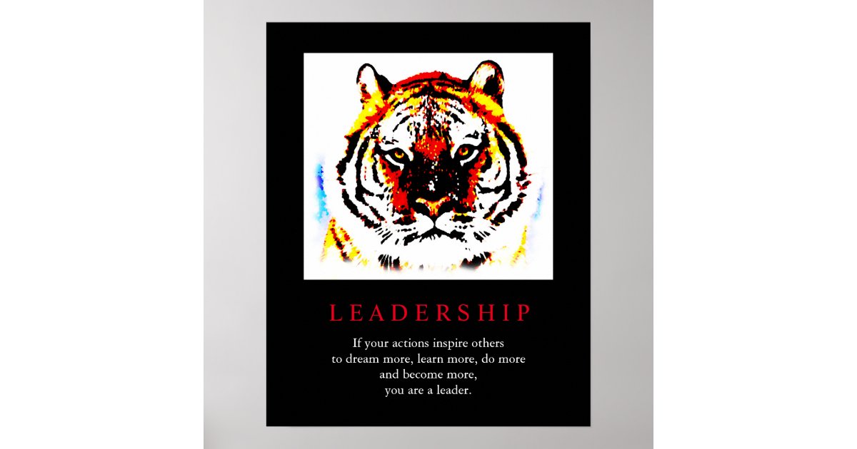 Motivational Leadership Pop Art Tiger Poster | Zazzle