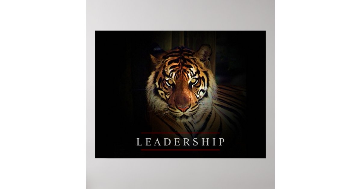 Motivational Leadership Tiger Eyes Poster Print | Zazzle