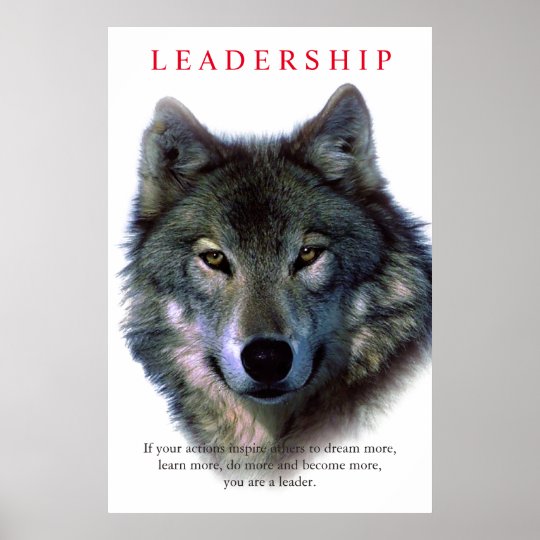 Motivational Leadership Wolf Eyes Poster | Zazzle.com