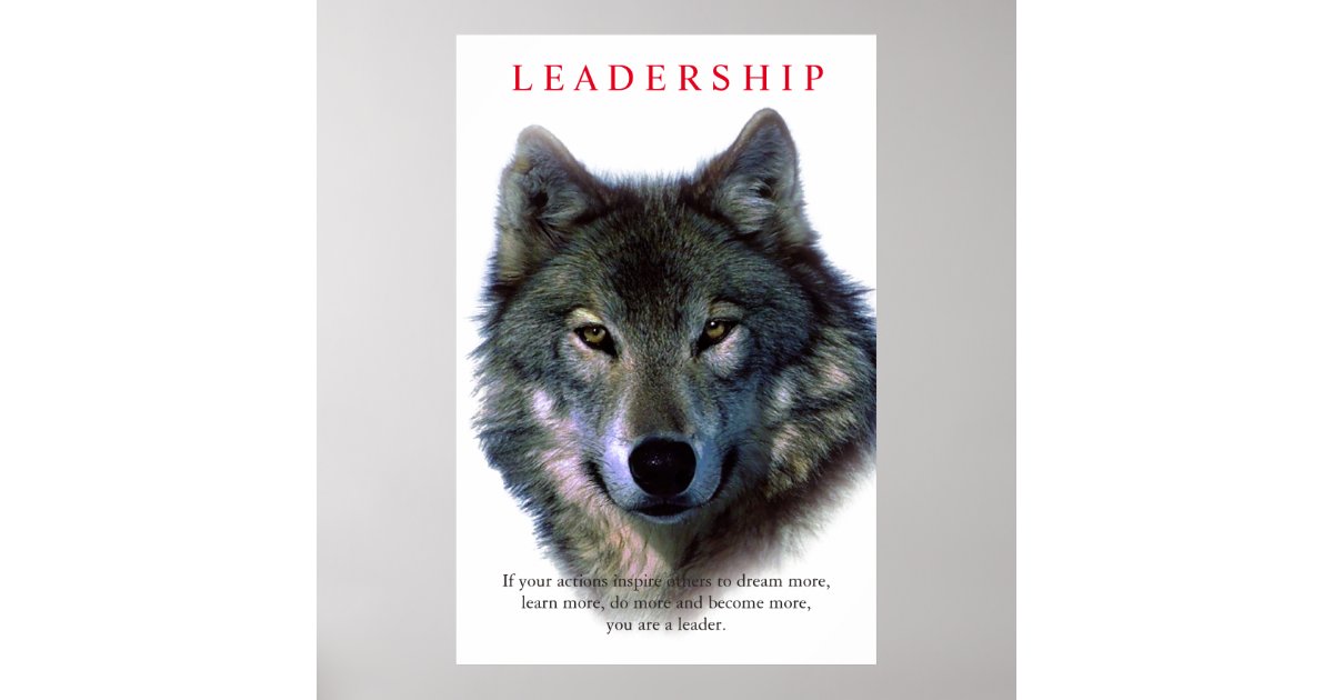 Motivational Leadership Wolf Eyes Poster | Zazzle