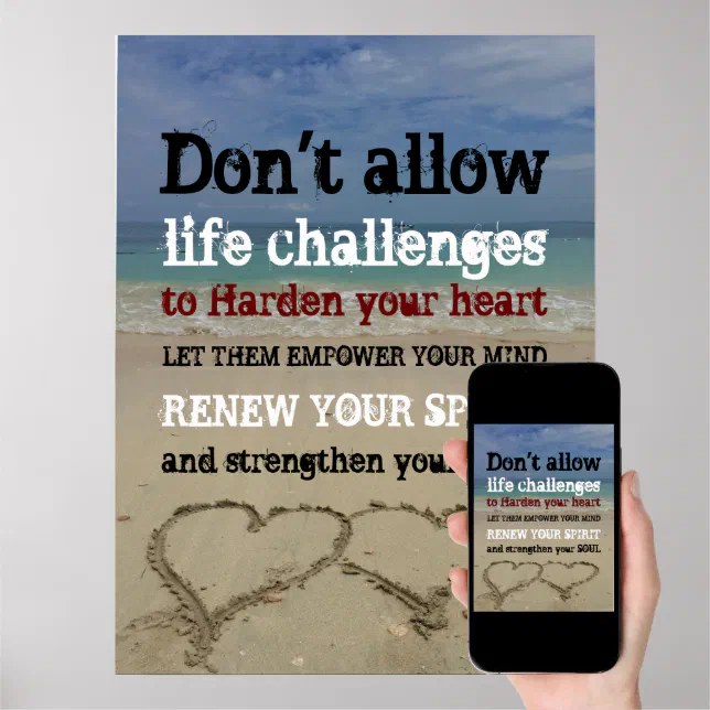 Motivational Life And Challenges Quote Poster | Zazzle