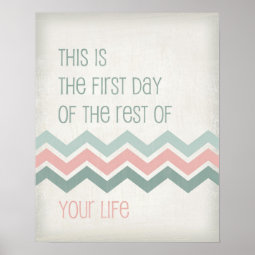 Motivational life quote art typography Chevron Poster | Zazzle