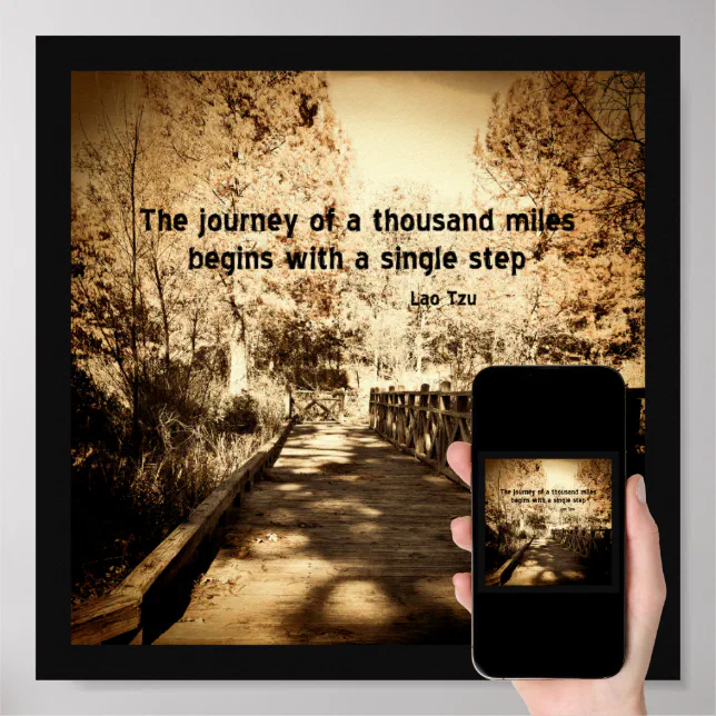 motivational nature poster zen quote on sepia | Zazzle