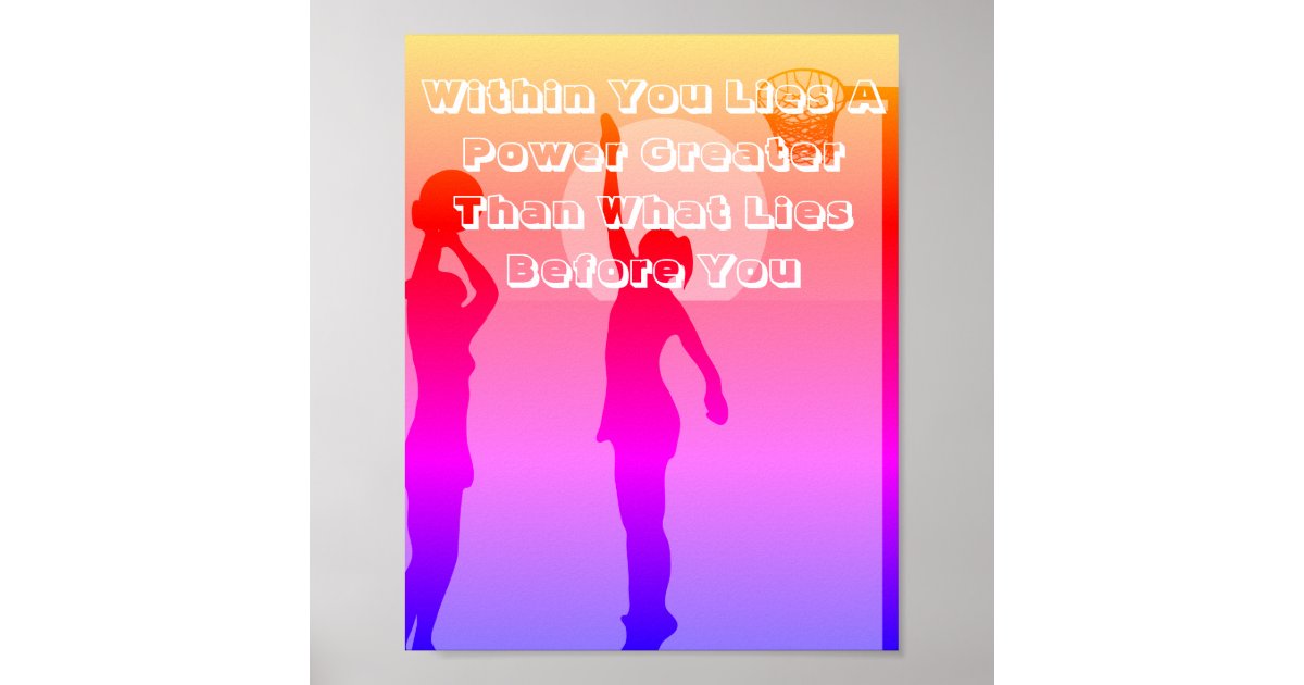 Motivational Netball Picture Quote Poster | Zazzle