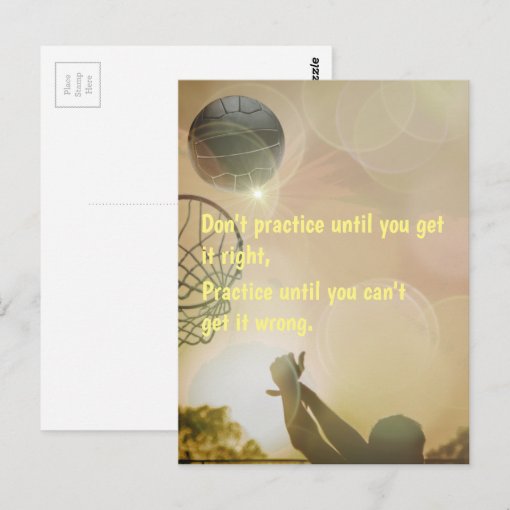 Motivational Netball Picture With Quote Postcard | Zazzle