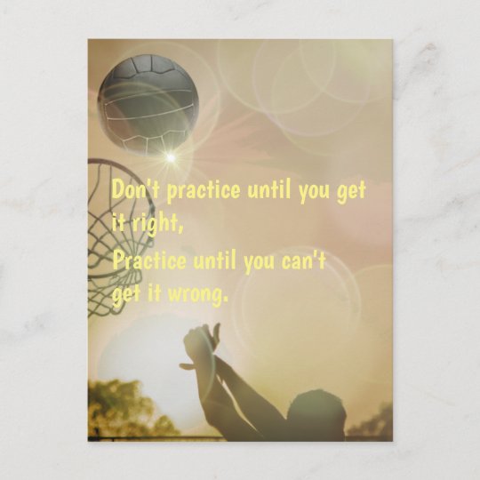Motivational Netball Picture With Quote Postcard | Zazzle.com