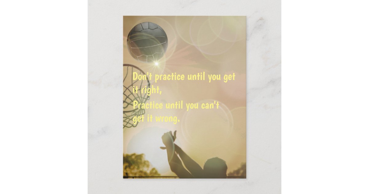 Motivational Netball Picture With Quote Postcard | Zazzle