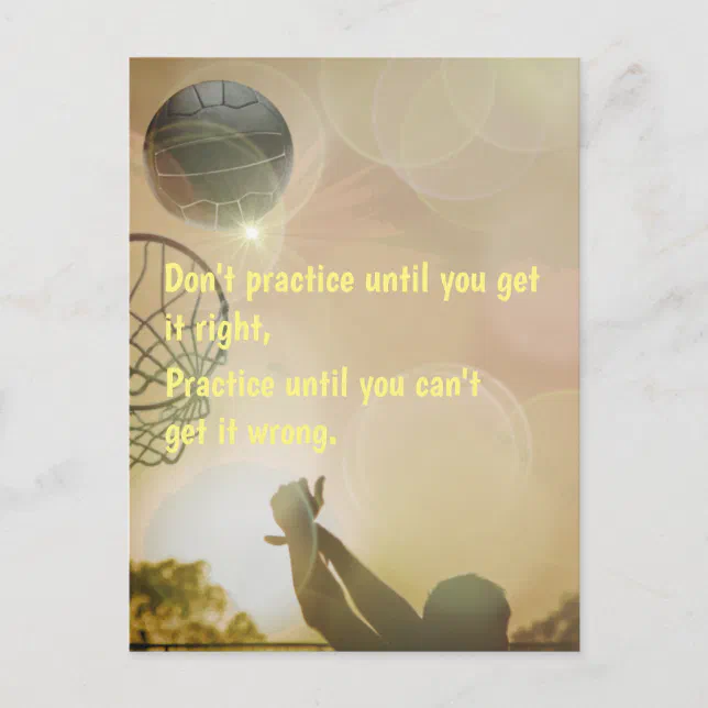 Motivational Netball Picture With Quote Postcard | Zazzle