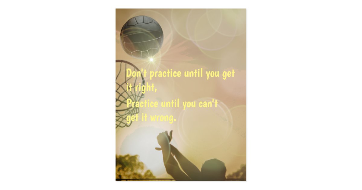 Motivational Netball Picture With Quote Postcard | Zazzle.com