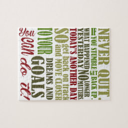 Motivational: Never Quit Jigsaw Puzzle | Zazzle