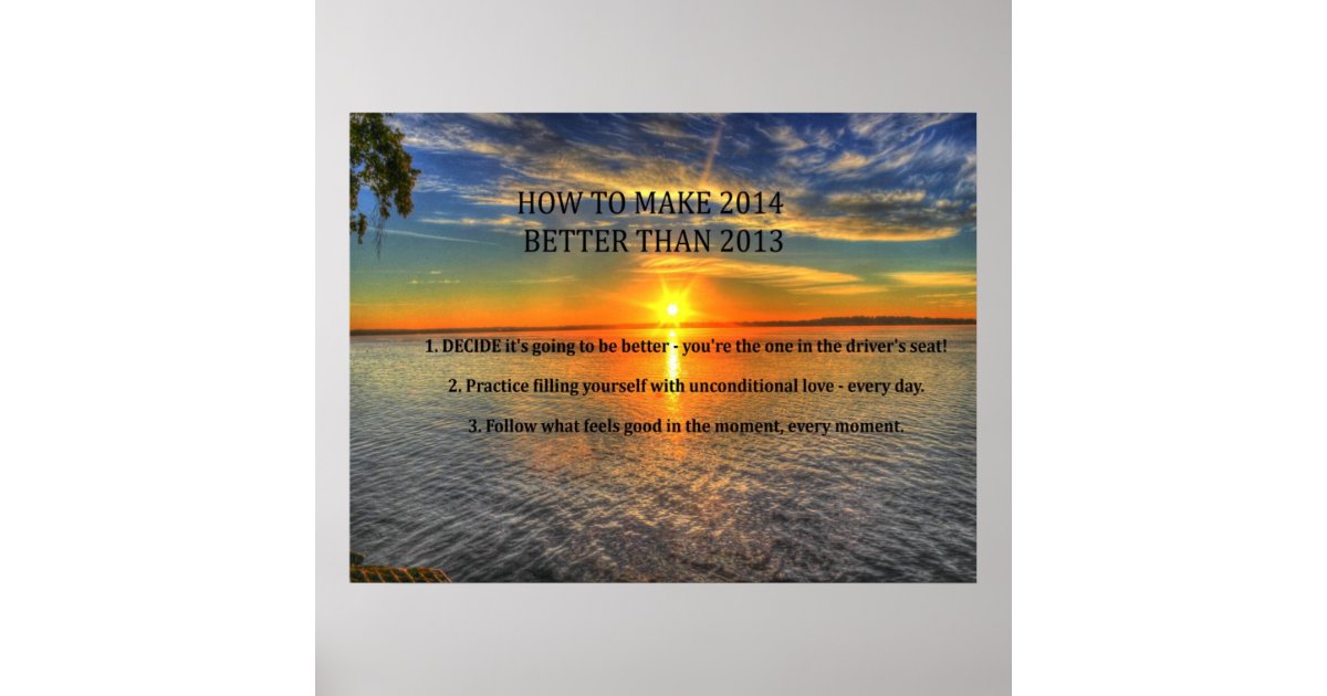 Motivational New Year Resolution Poster 2014 | Zazzle