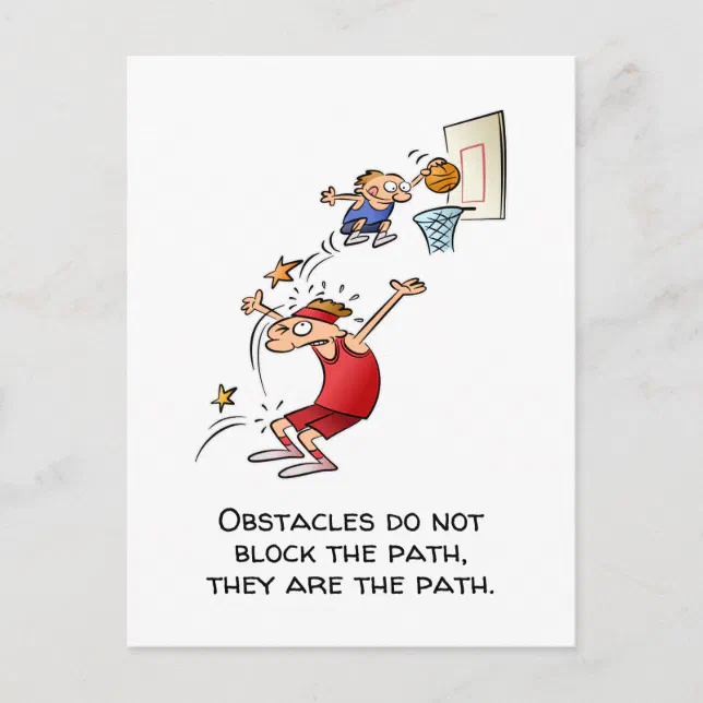 Motivational Obstacles Are The Path Cartoon Postcard | Zazzle