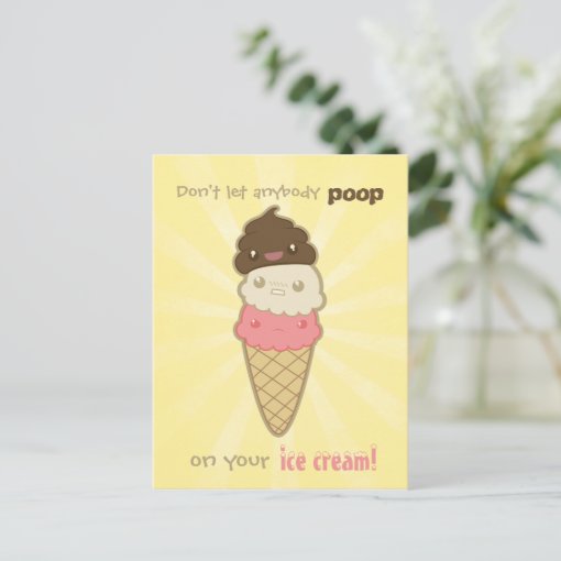 Motivational Poop on Ice Cream Postcard | Zazzle