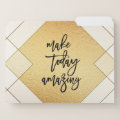 Motivational Positive Script GOLD Quote Trio Set File Folder | Zazzle