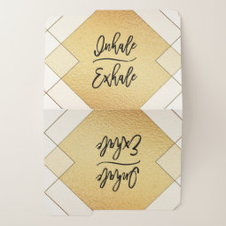 Motivational Positive Script GOLD Quote Trio Set File Folder | Zazzle