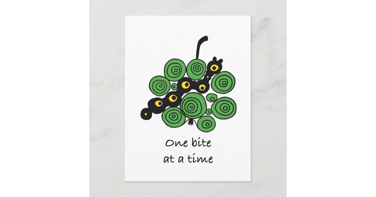 Motivational Postcard "One bite at a time" | Zazzle