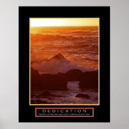 Motivational Poster - "Dedication" - 22"x28" | Zazzle